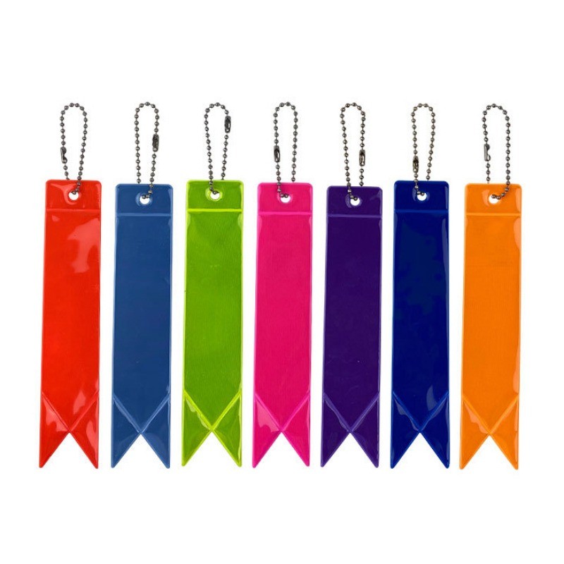 Jual 5pcs/set Strip Shape Reflective Pendant Fluorescent Ribbon Pendant ...