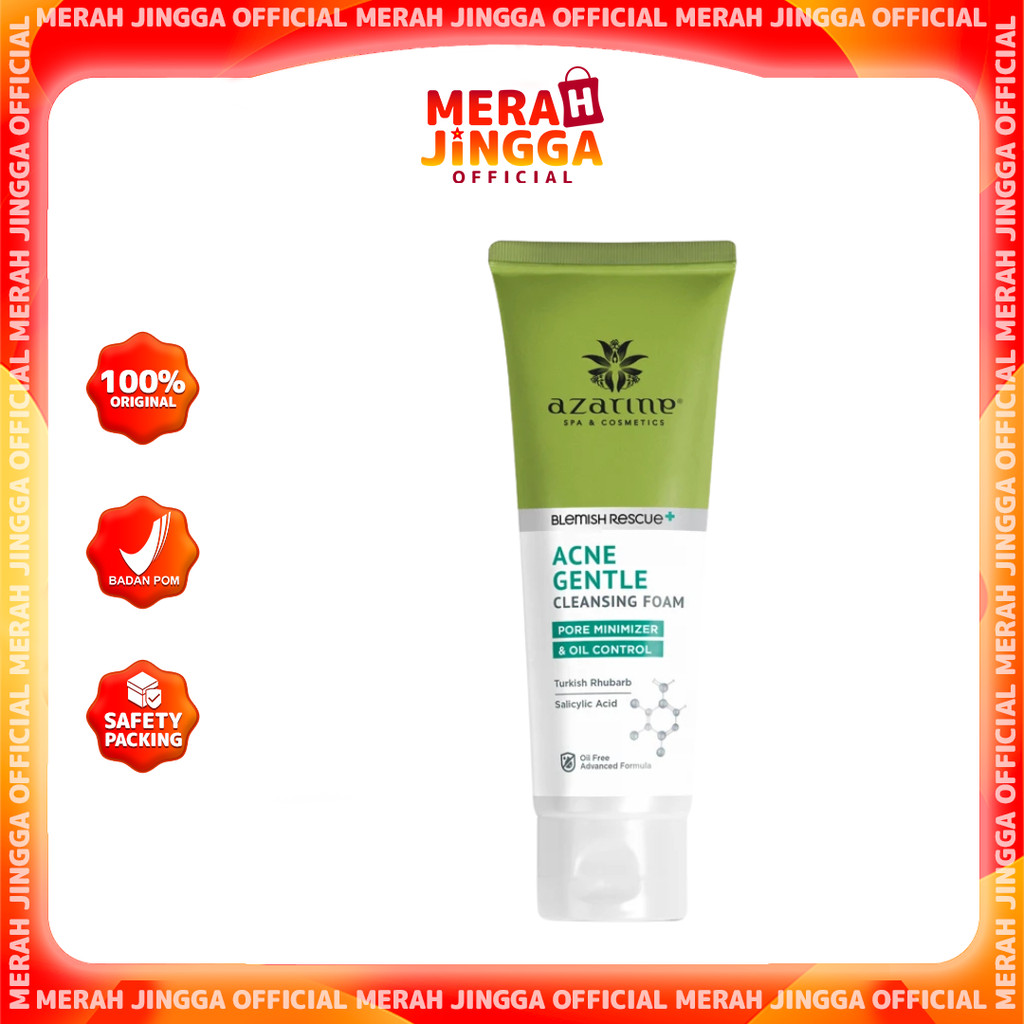 Jual Azarine Acne Gentle Cleansing Foam 60ml | Pembersih Muka | Merah ...