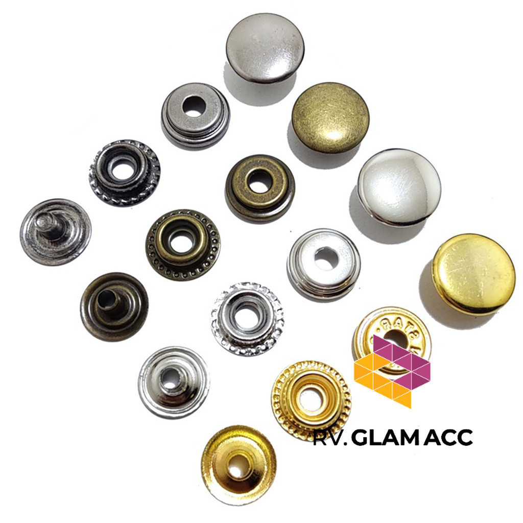 Jual (12 SET) Kancing Cetet Besi 15 Mm - Kancing Ring Snap - Kancing ...