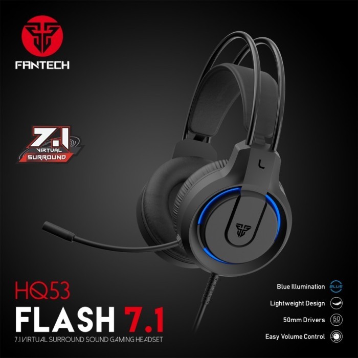 Jual FANTECH FLASH HQ53 USB 7.1 Virtual Surround Sound Gaming Headset | Shopee Indonesia