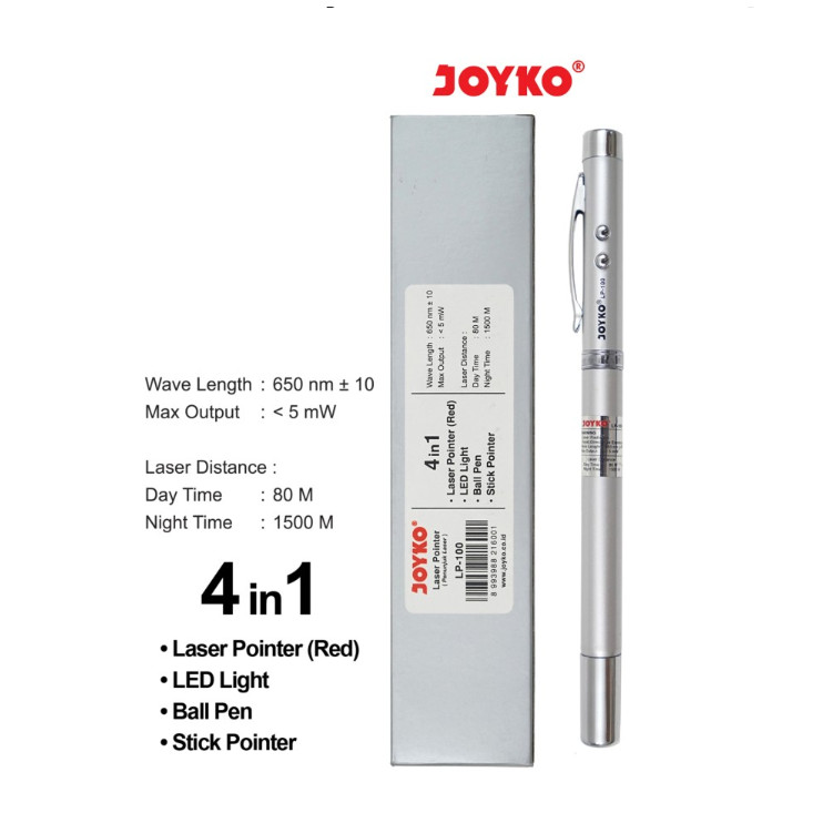 Jual BALL PEN LASER POINTER 4 IN 1 JOYKO LP-100 / Petunjuk Laser Bolpen ...
