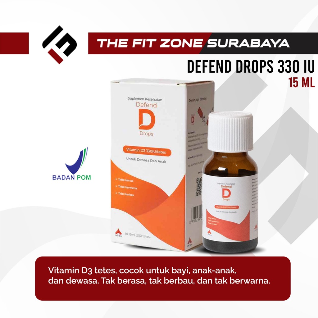 Jual Defend D Drops Vitamin D3 330 IU / Tetes 15 ML Isi 550 Tetes ...