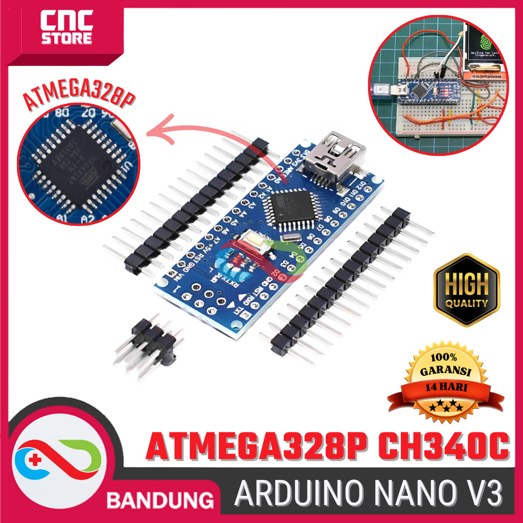 Jual ARDUINO NANO V3 ATMEGA328P CH340C 5V BOARD | Shopee Indonesia