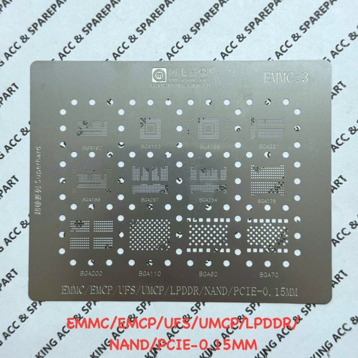 Jual CETAKAN IC AMAOE EMMC 3 EMMC / EMCP / UFS / UMCP / LPDDR / NAND / PCIE 0.15MM ORIGINAL ...