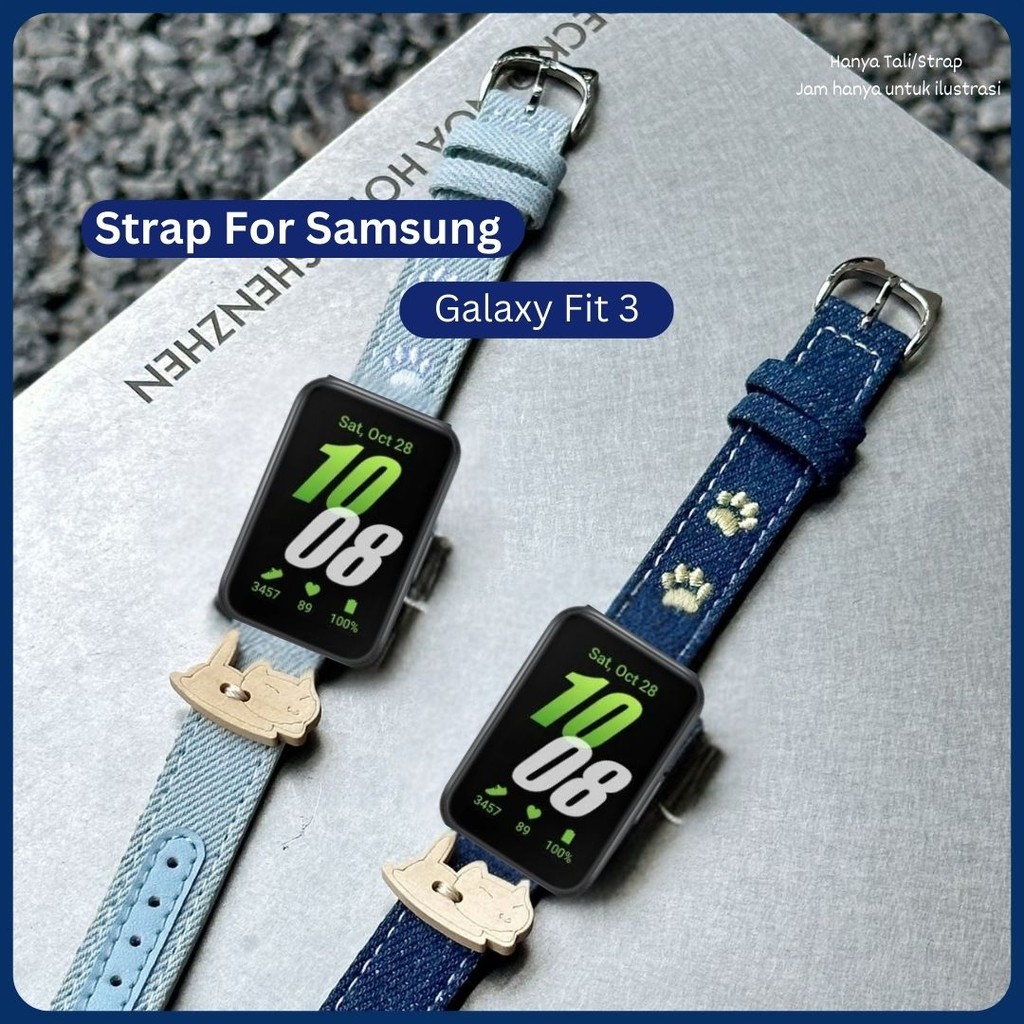 Jual Denim Embroidered Strap for Samsung Galaxy Fit 3 Smartwatch ...