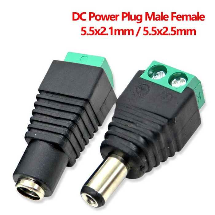 Jual 1 Pasang DC Power Plug Male + Female Jack Adapter Connector Plug ...