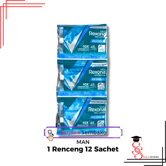 Jual Rexona Men Deo Lotion Ice Cool - 1 Renceng 12 Sachet | Shopee ...