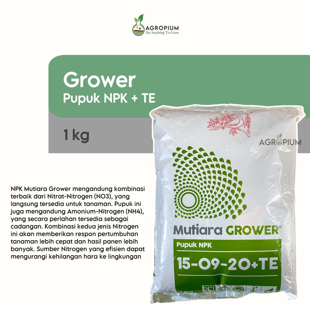 Jual Pupuk Meroke NPK GROWER 15-09-20+TE 1 Kg Kemasan Pabrik | Shopee ...