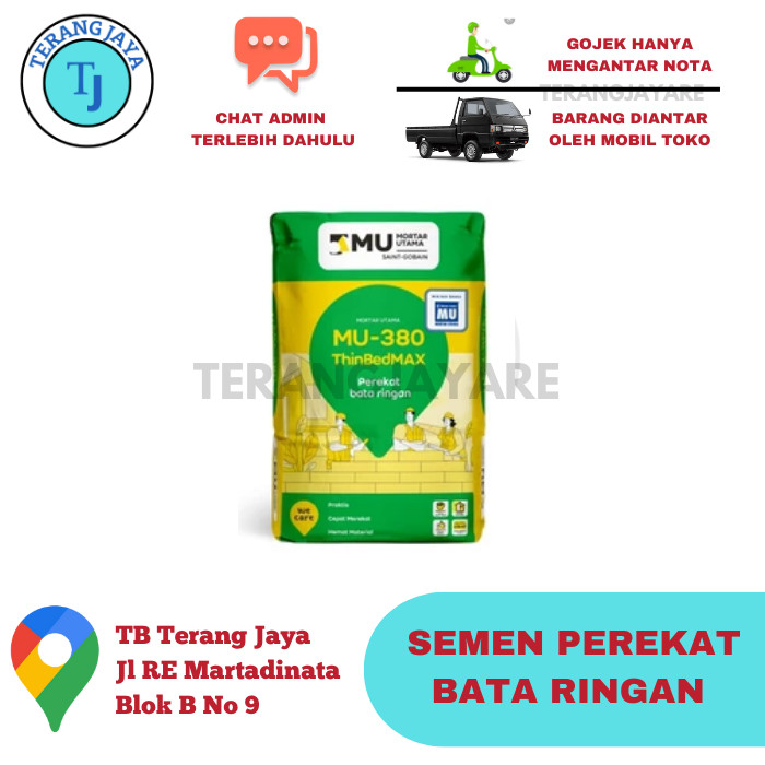 Jual Semen Perekat Bata Ringan Mortar Utama MU-380 Isi 40 KG | Shopee ...