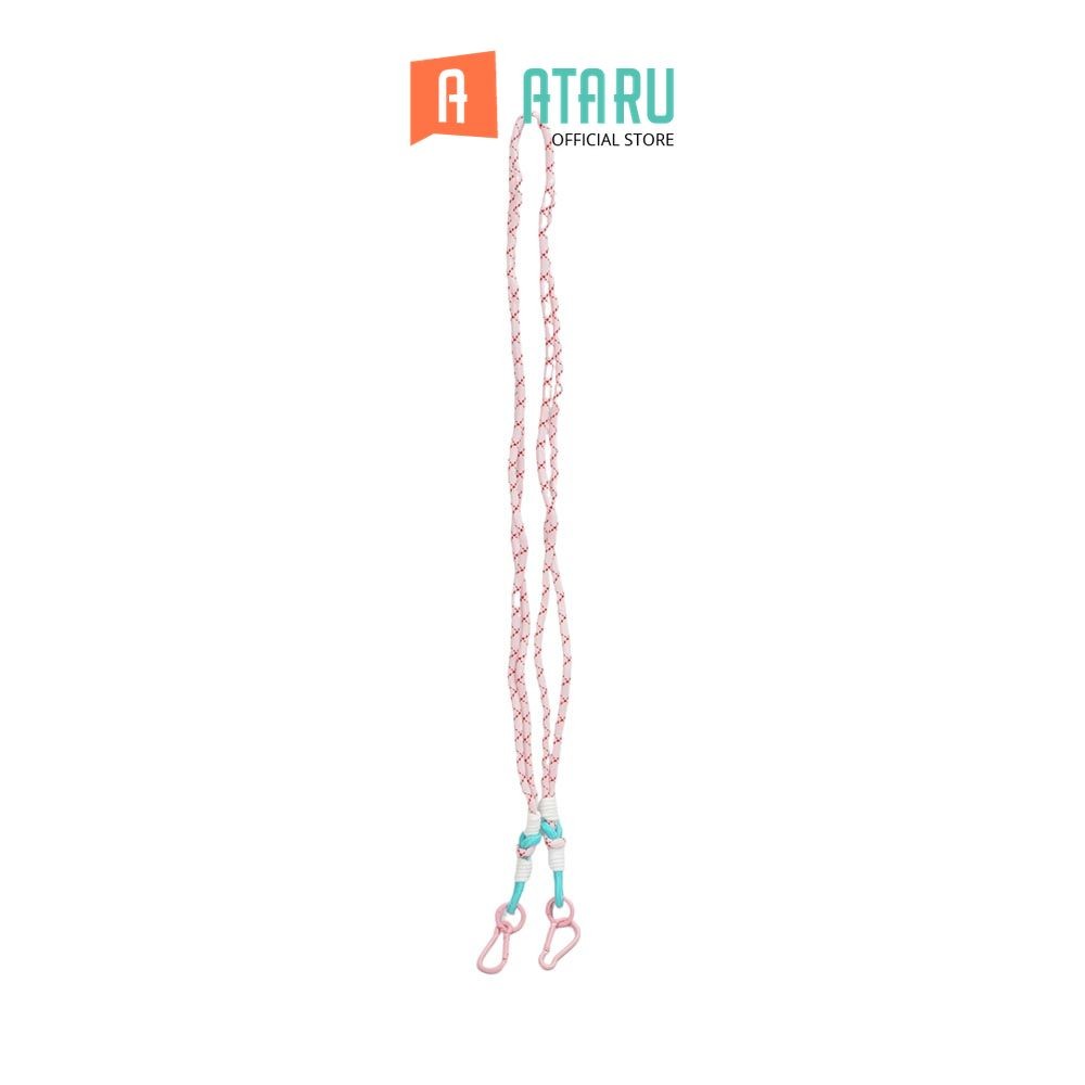 Jual Ataru Lanyard Color Block Dengan 2 Tali - Pink Tali Leher Name Tag ...