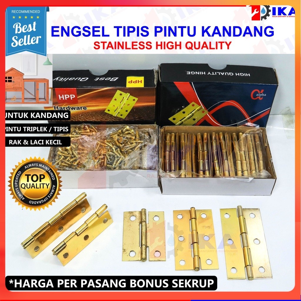 Jual engsel stainles tahan karat 2 inch 2,5" inch 3 inch tebal 0,9 mm ...