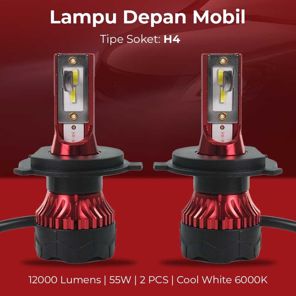 Jual Hstore76 GT Lampu Depan Mobil LED Car Headlight ZES 12000 Lumens 55W H4 2 PCS - K5 | Shopee ...