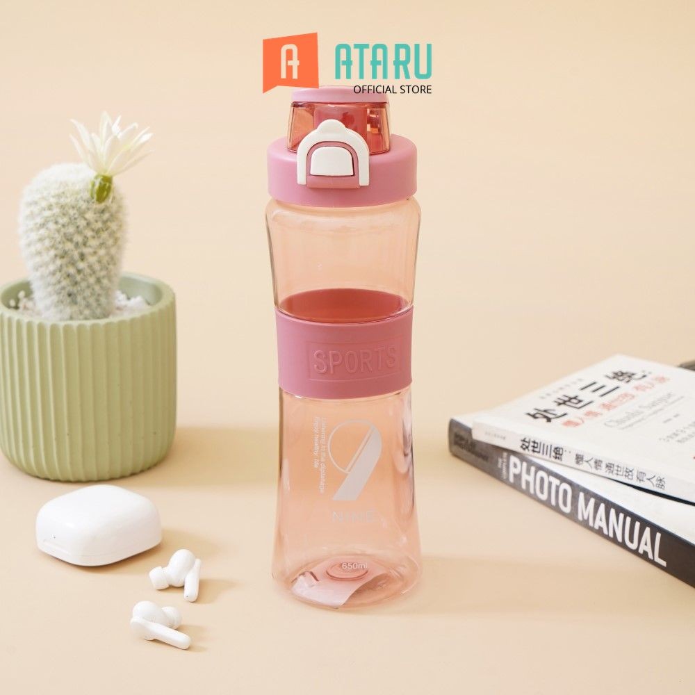 Jual Ataru 650 ml Botol Minum Antislip - Pink Water Drinking Bottle ...