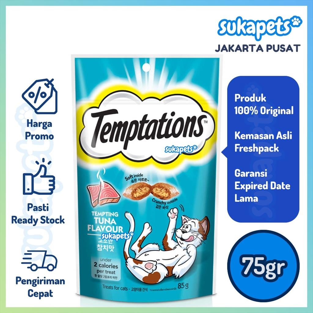 Jual Temptations Tempting Tuna Snack Camilan Kucing 75gr | Shopee Indonesia