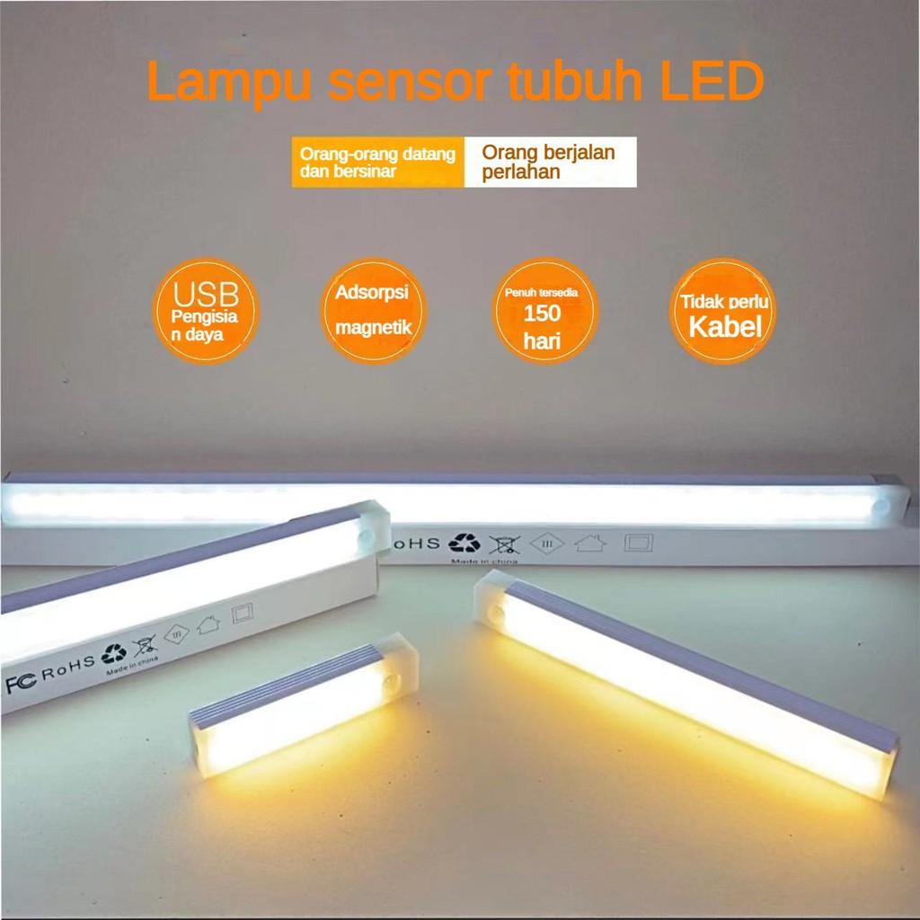 Jual Lampu Sensor Gerak Magnetic Motion Sensor Lampu Stick Panjang LED ...