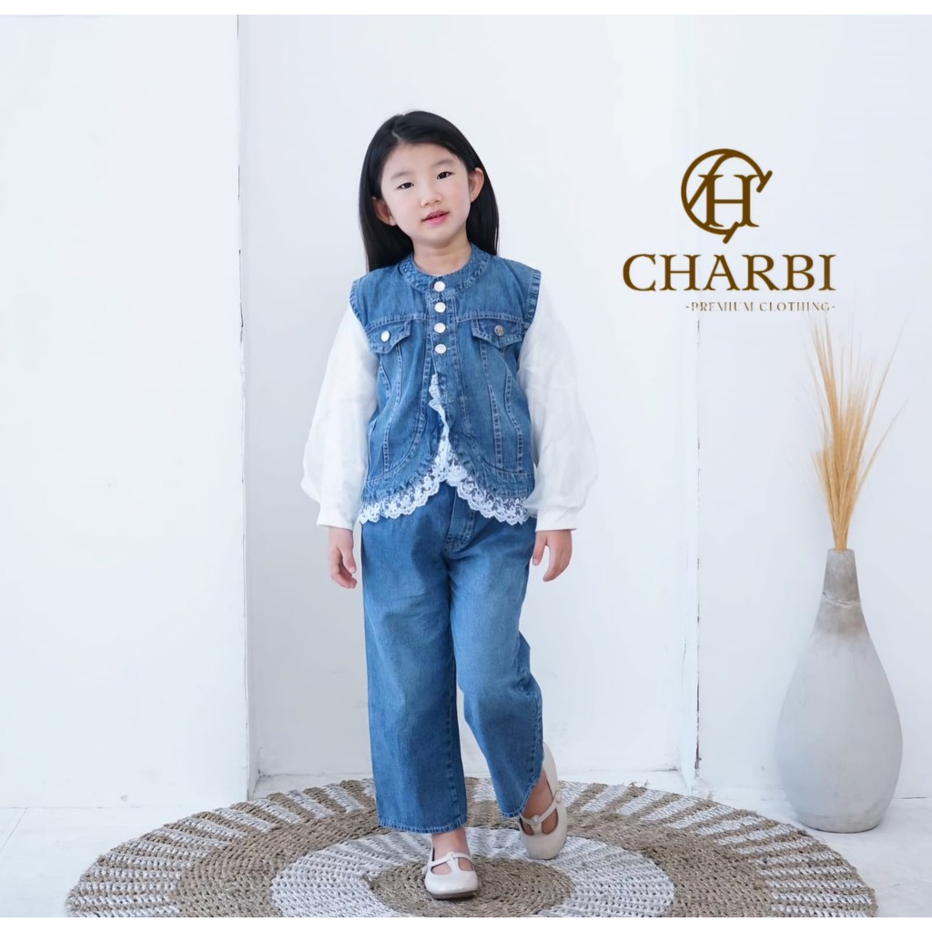 Jual SET CHERYL - 3 IN 1 JEANS ANAK ANAK WITH BABYTERI ORGANDI - CHARBI ...