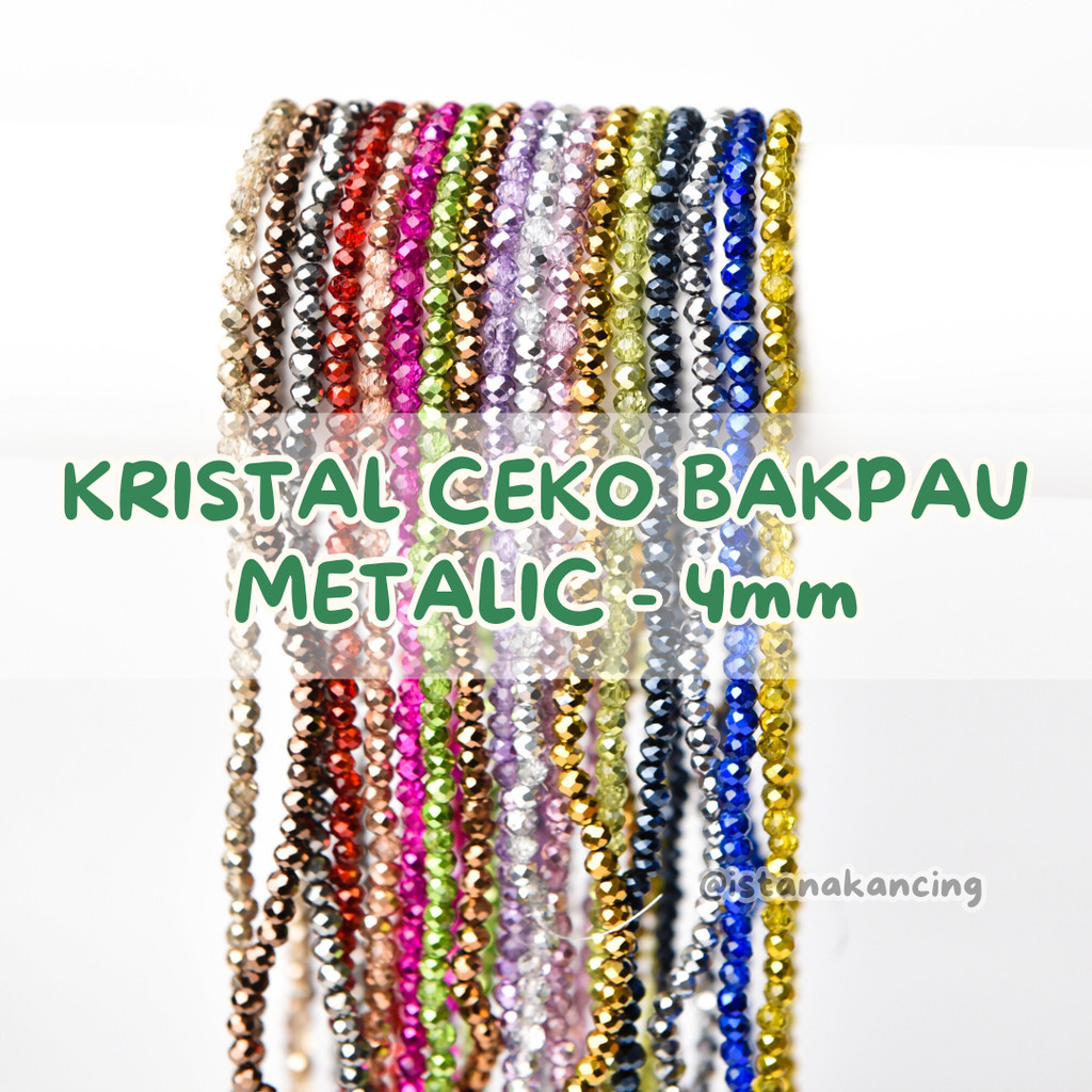 Jual Manik Kristal Kaca 4mm Ceko Bapau Metalic Grade A Manik Bulat Per ...
