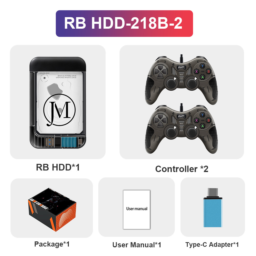 Jual RB 2TB Gaming HDD Retrobat OS Retro Game Console with 100000+ Retro Games for PS2/PS1/Wii ...