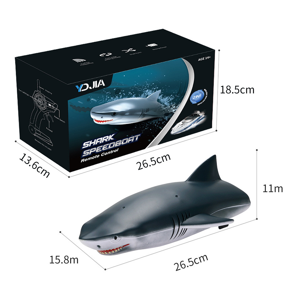Jual 2 in 1 RC Shark Speedboat Simulation 2.4G Remote Control Sharks ...