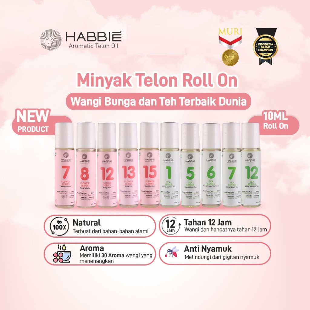 Jual Habbie Aromatic Minyak Telon Roll On Tea & Flower Series 10ml ...
