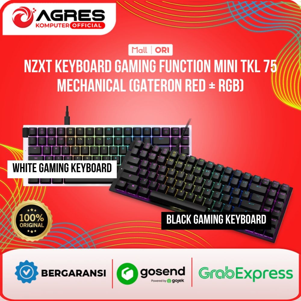 Jual NZXT KEYBOARD GAMING FUNCTION MINI TKL 75 MECHANICAL (GATERON RED ...
