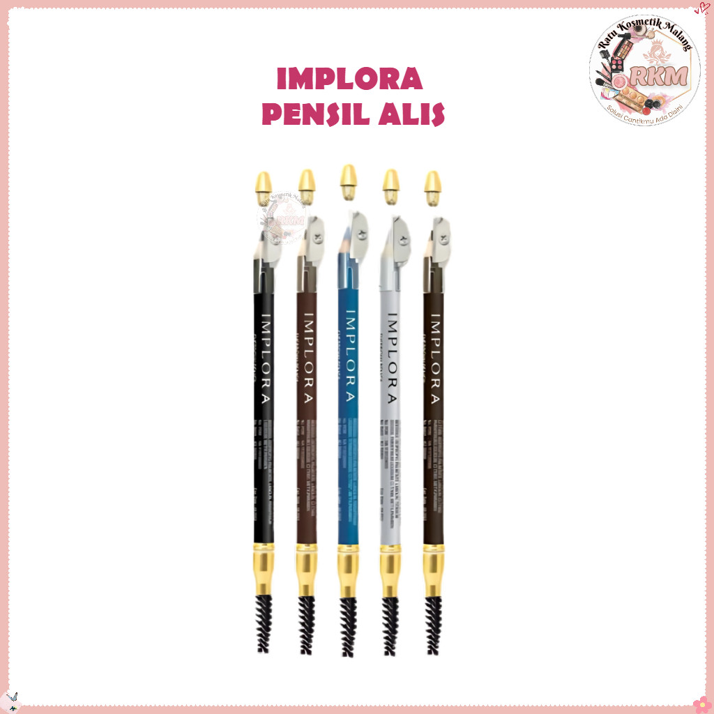 Jual IMPLORA Pensil Alis Coklat Hitam Silver Biru Brown Dark Grey (BPOM ...