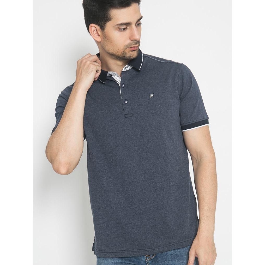 Jual Johnwin - Kaos Polo Casual Active Pria - Kerah Wangky Motif Simple - Warna Abu - Slim Fit ...