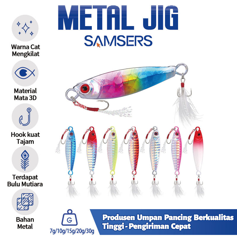 Jual Metal Jig 7/10/15/20/30g Umpan Pancing Laser VIB Jigging Lead 3D Mata Merah Micro Slow ...