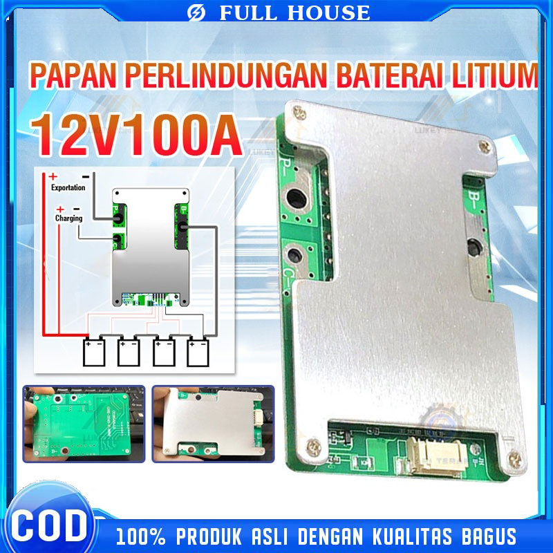 Jual Full House！ BMS 4S 100A 12V Lifepo4 3.2V Common Port BMS 100A BMS100A | Shopee Indonesia