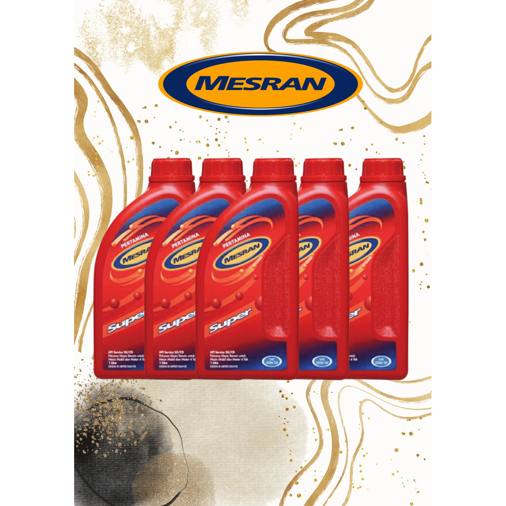 Jual 5 BOTOL Oli Pertamina Mesran Super 1L | Shopee Indonesia