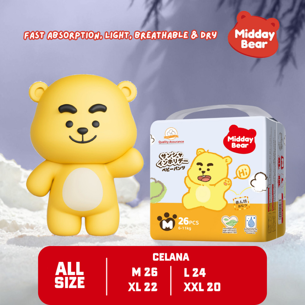 Jual 【1 Pack】Midday Bear Popok Bayi Celana Pants Comfort Fit Xtra ...