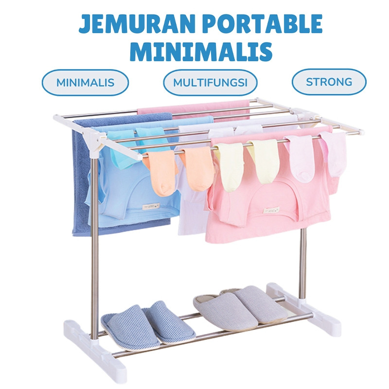 Jual Rak Jemuran Handuk Portable Gantungan Handuk Lipat Serbaguna Rak ...