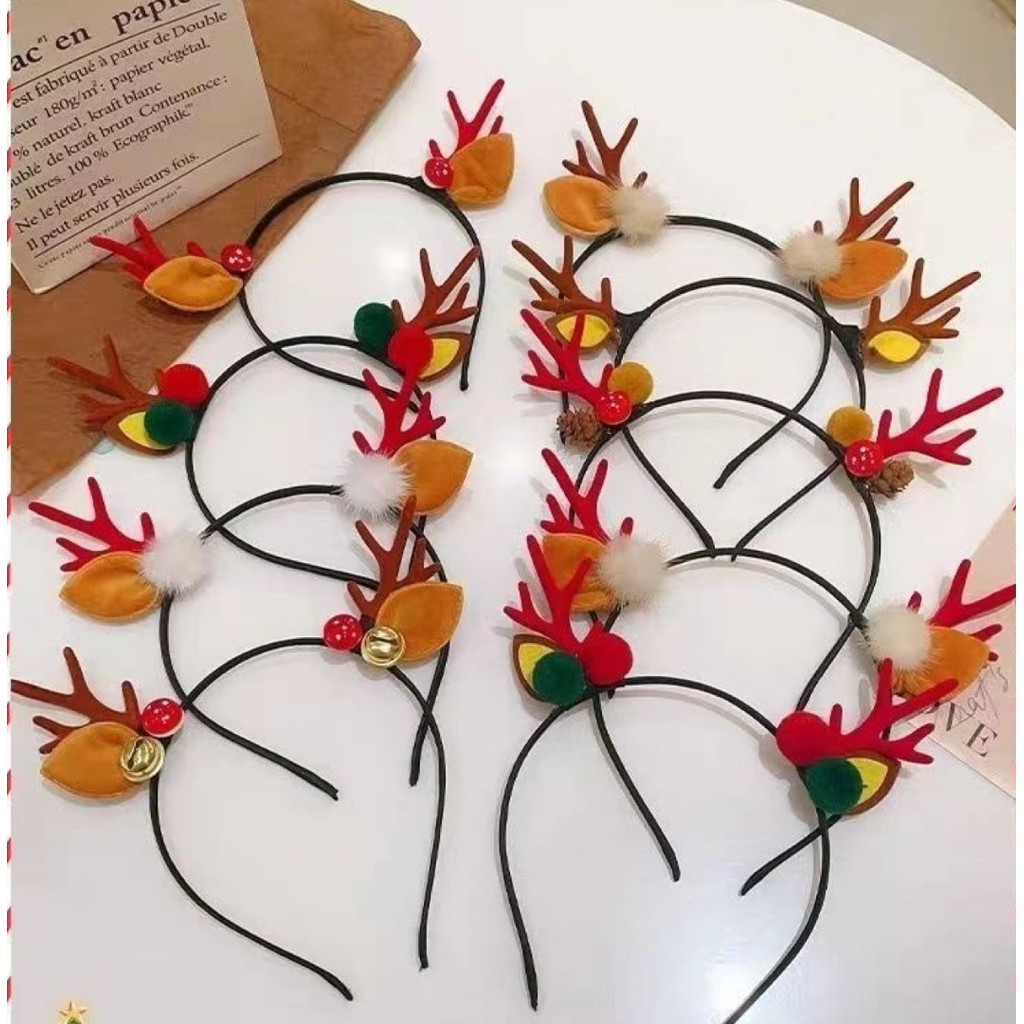 Jual Bando Natal Tanduk Rusa Christmas Reindeer Hair Clip Hiasan ...