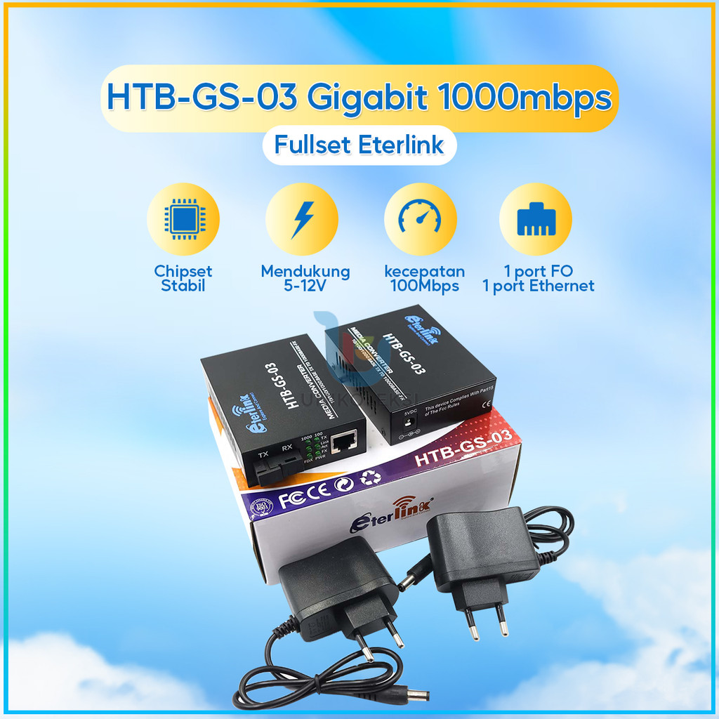 Jual HTB 1000Mbps Single Mode Converter Fiber Optical HTB-GS-03 A & B ...