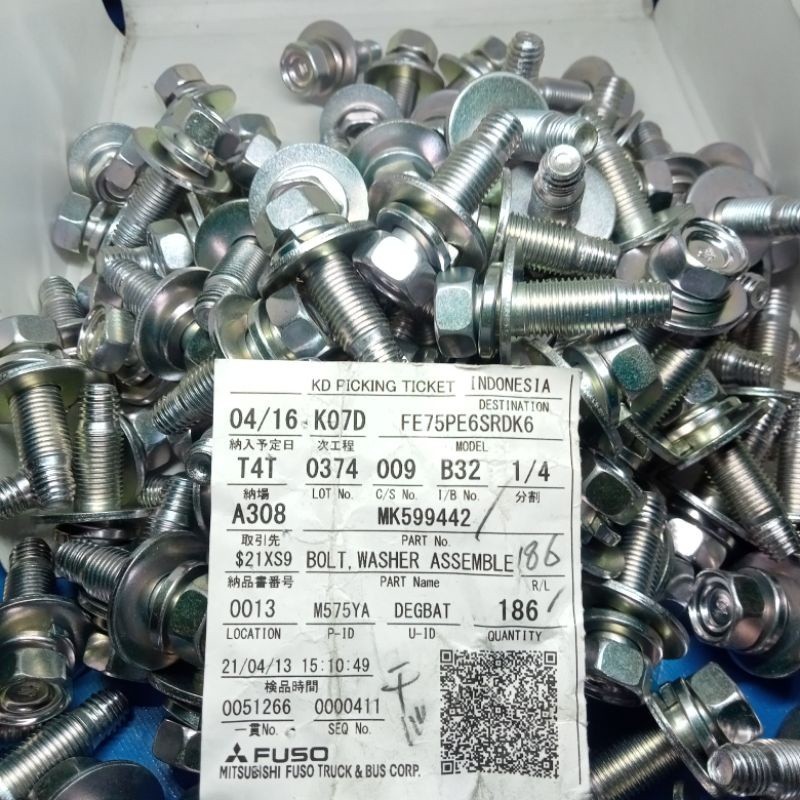 Jual BOLT WASER ASSEMBLE BAUT 17 M 12 × 30 DOBEL RING ORIGINAL ...