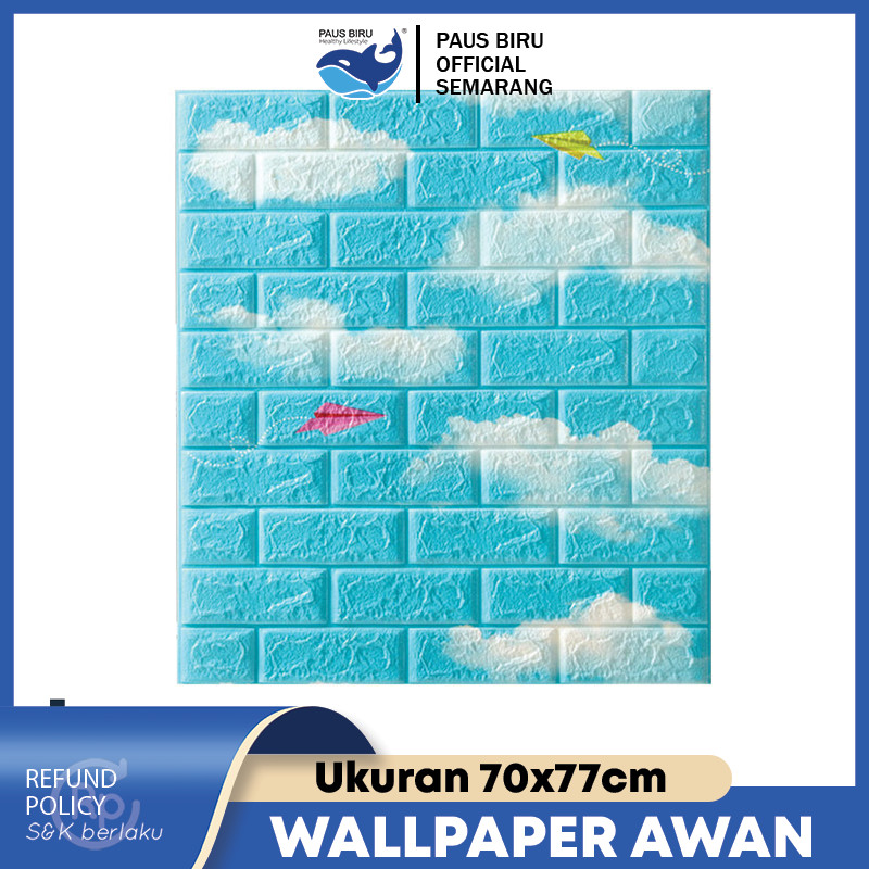 Jual Paus Biru - Wallpaper Dinding Ukuran Besar 70x77cm 3D Foam Bata ...