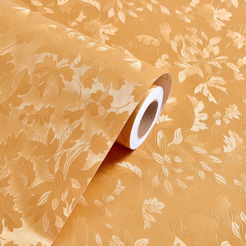 Jual Wallpaper Dinding Polos Bunga Emas 8m s/d 9m x 45cm | Shopee Indonesia