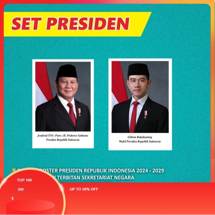 Jual Foto Resmi Presiden dan wakil presiden - Photo Presiden 2024-2029 Indonesia | Shopee Indonesia