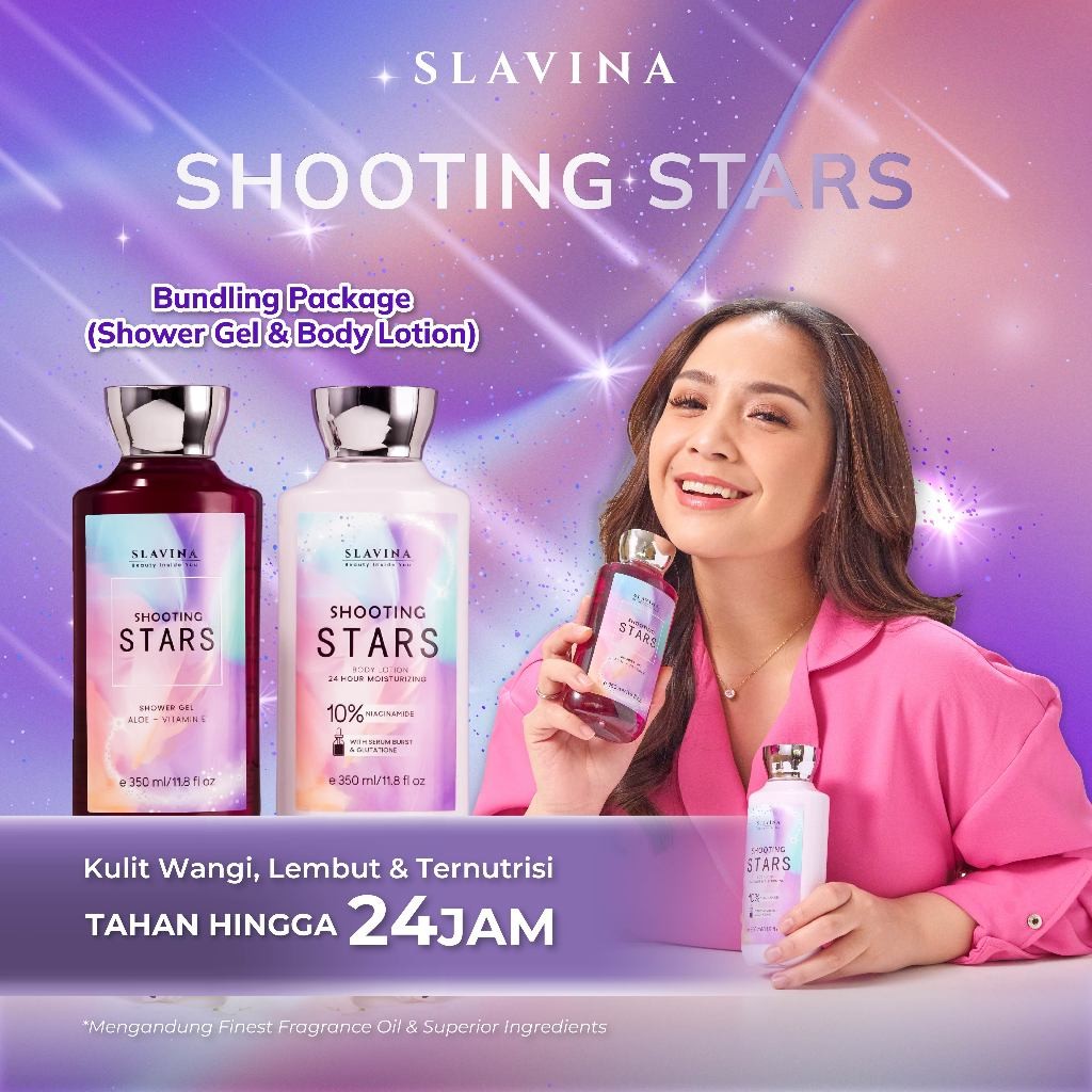 Jual [100% ORIGINAL] SLAVINA Shooting Stars Paket Shower Gel & Body ...