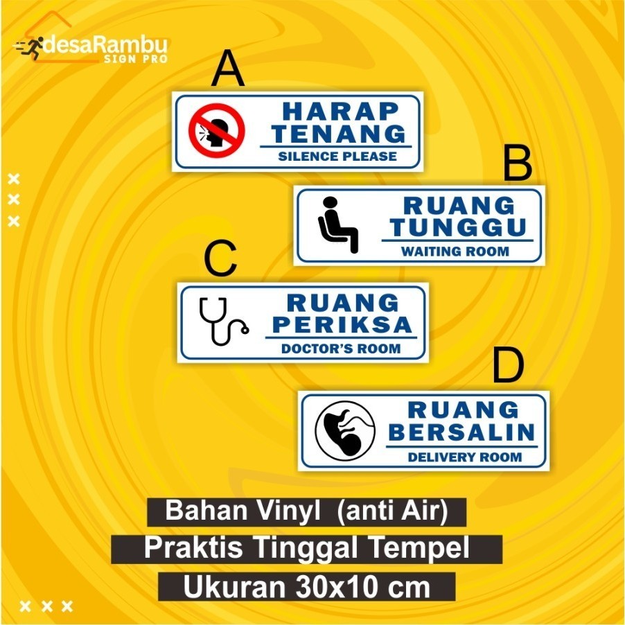 Jual Stiker Akrilik Rambu Sign Informasi Ukuran 30 cm x 10 cm Harap ...