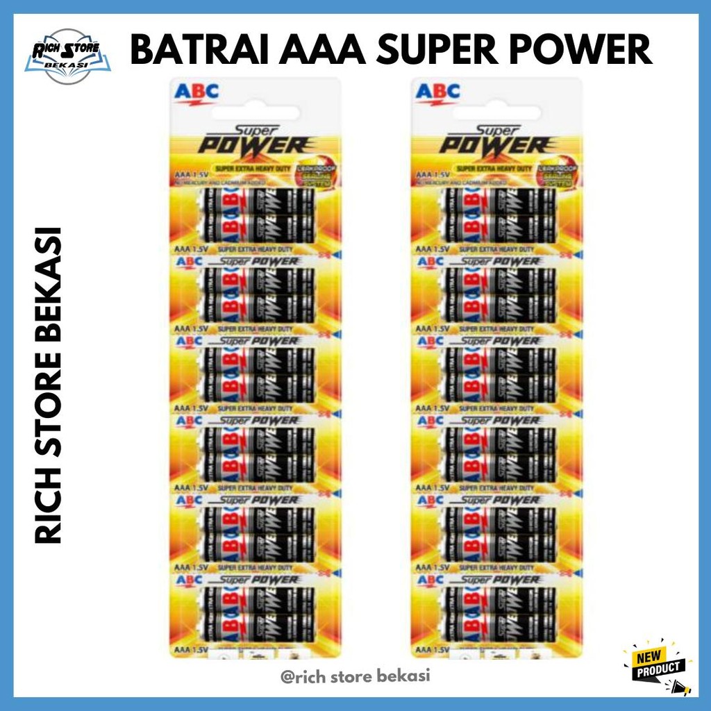Jual BATU BATERAI ABC SUPER POWER/BATERAI ALKALINE A3 1.5V (1 RENCENG ...