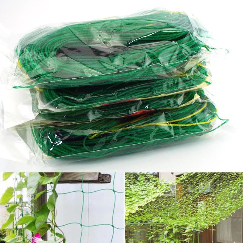 Jual 4 sizes Garden plant Climbing net stand holder Green Nylon Trellis ...