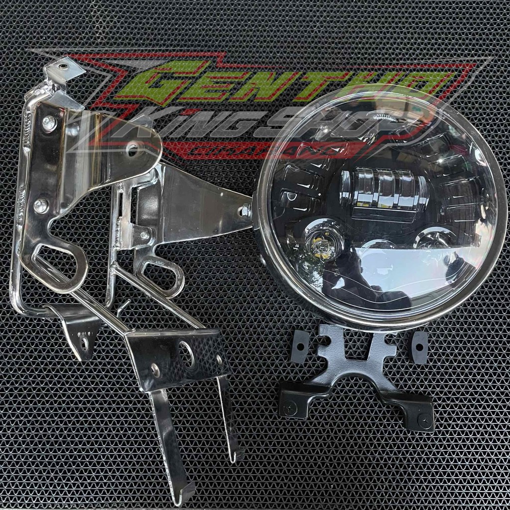 Jual lampu depan ninja ss bulat chrome / Breket Lampu Ninja SS s r set ...