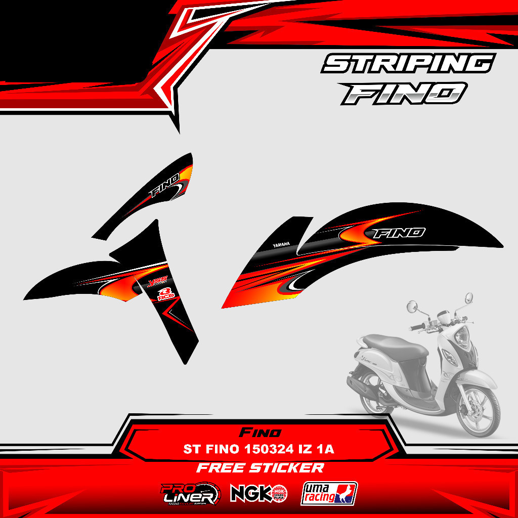 Jual Stiker Sticker Decal Stripping Striping Yamaha Fino 125 Sporty ...