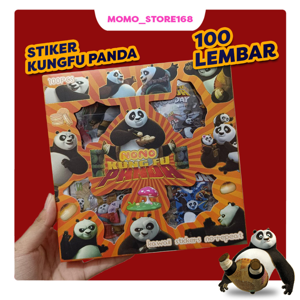Jual Stiker Kungfu Panda Isi 100 Lembar Sticker Momo Nono kungfu panda ...