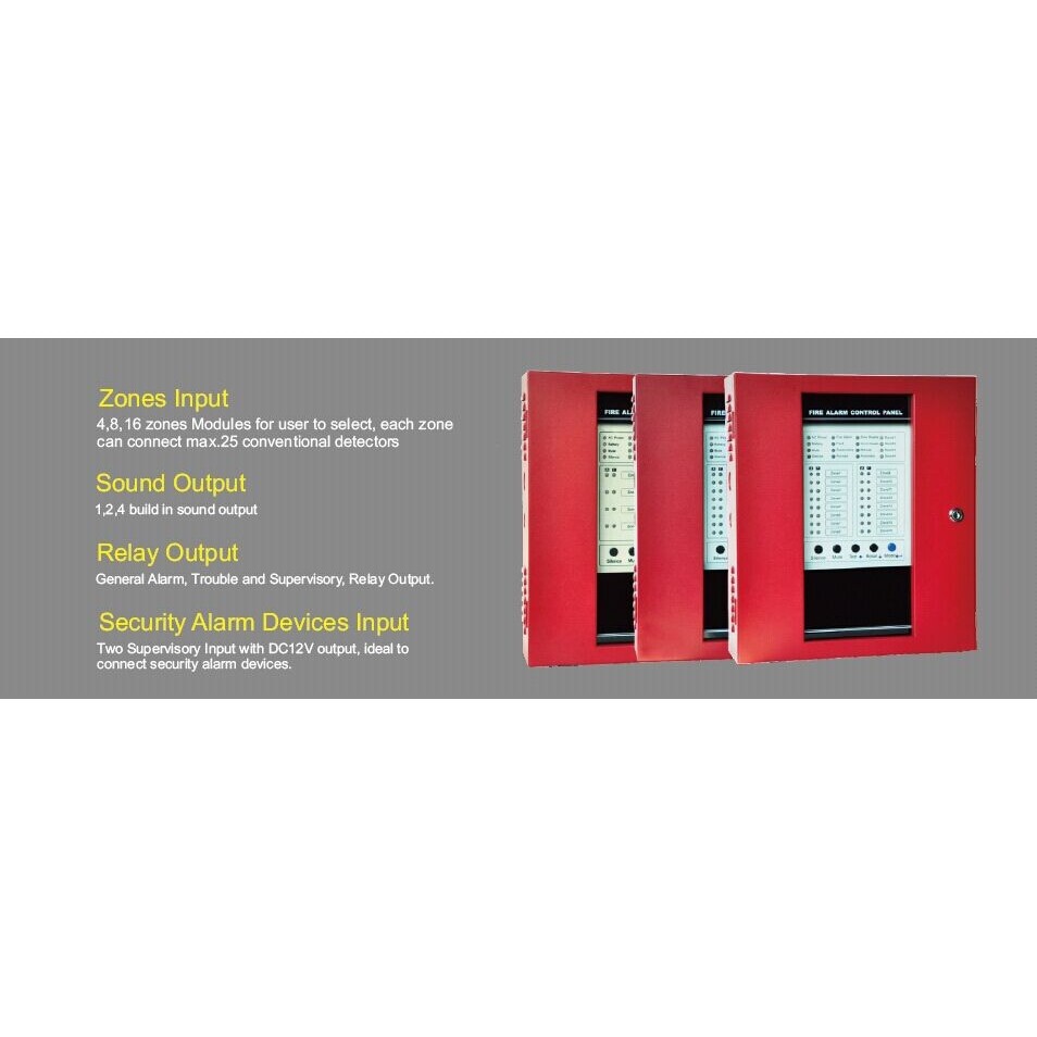 Jual Fire Alarm System Alarm Panel CJ-F1004 Four Zones Conventional ...
