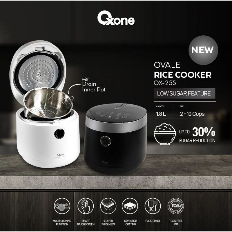 Jual OXONE Low Sugar Digital Rice Cooker 1.8 Liter OX255 | Shopee Indonesia