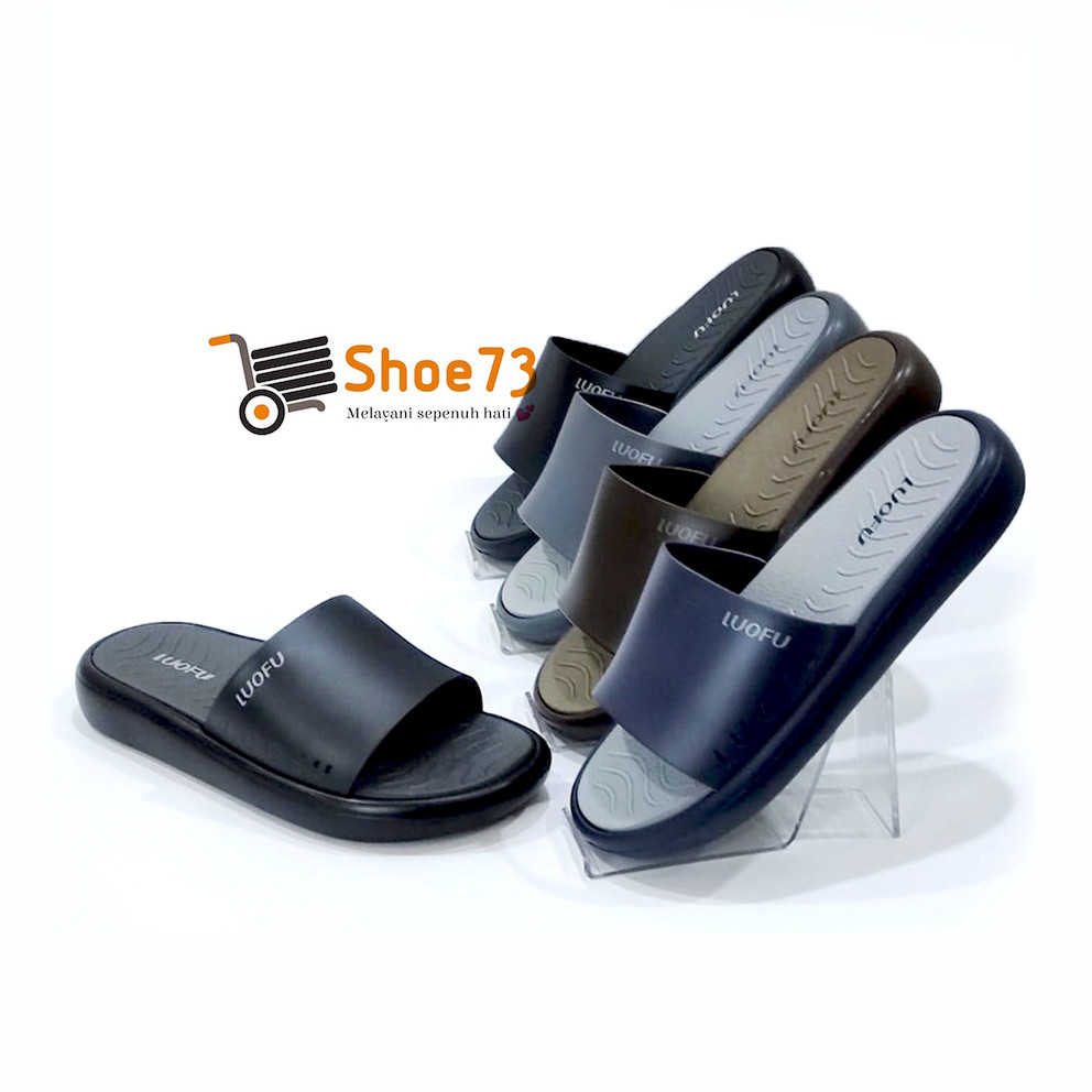 Jual LUOFU E 7208 E01DWT SIZE 40-44 ORIGINAL l Sandal Selop Jelly Pria ...