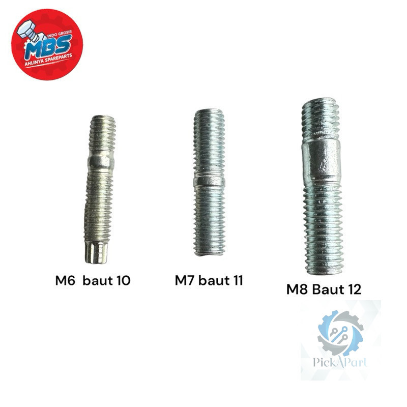 Jual baut tanem m6 baut 10 m7 baut 11 m8 baut 12 baut knalpot baut gear ...