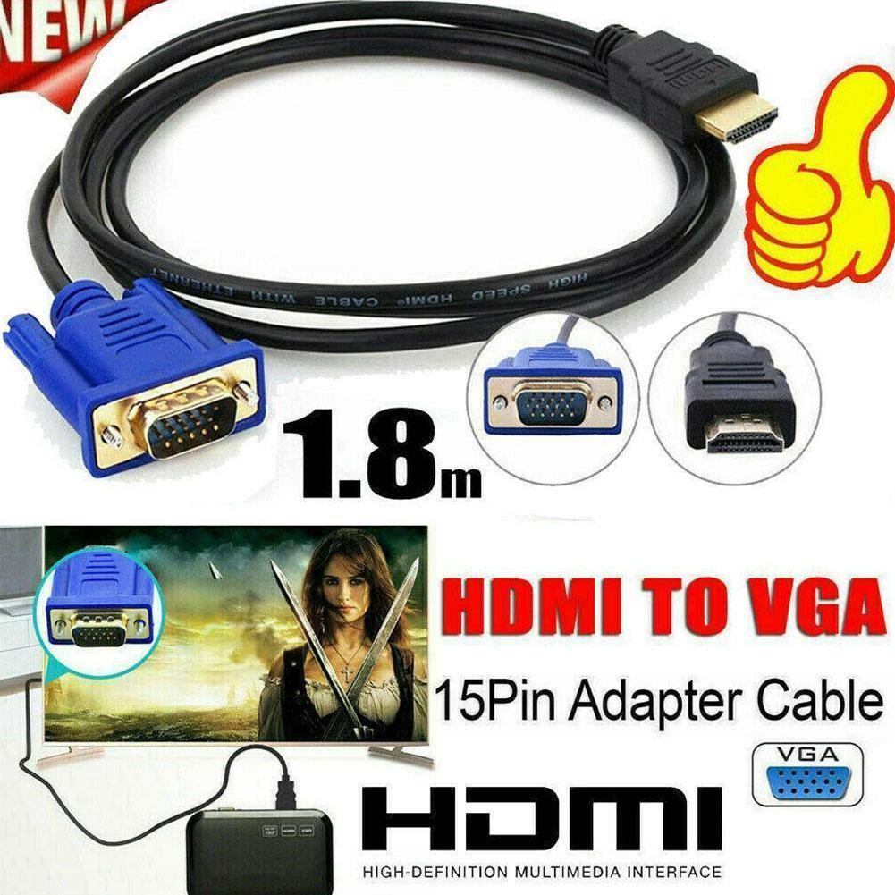 Jual 1080P HDMI To VGA Cable Converter With Audio Power Supply HDMI ...